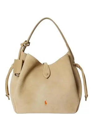Polo Ralph Lauren Polo Play Suede Shoulder Bag - Cashew
