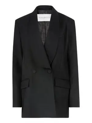 Nina Ricci Wool Gabardine Double-breasted Blazer - Black