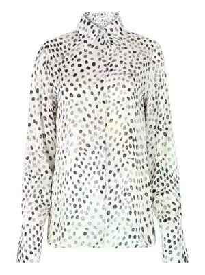 Nina Ricci Polka-dot Bell-cuffs Shirt - White