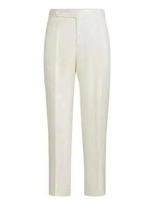 Brunello Cucinelli Pleated Waist-tab Silk Trousers - Neutrals