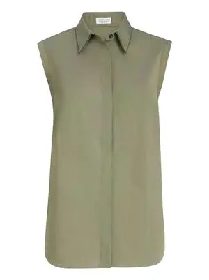 BRUNELLO CUCINELLI Sleeveless Poplin Shirt
