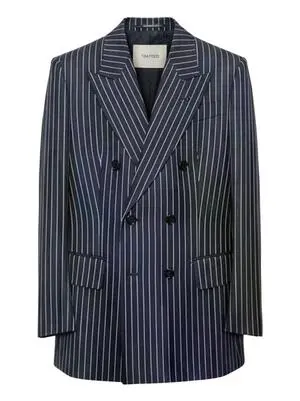TOM FORD Double-breasted Pinstriped Blazer - Blue