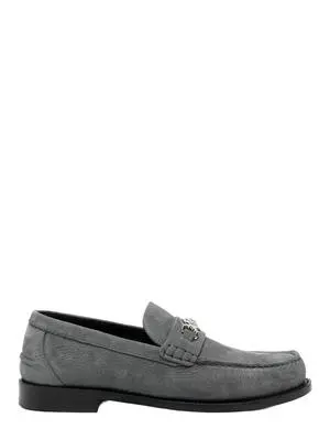 Versace Logo Penny Loafers - Grey