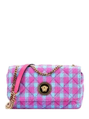 Versace Medusa Icon Quilted Tweed Chain Bag - Pink