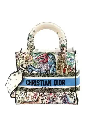 Dior Lady D-lite Medium Satchel Embroidered Canvas - Multicolour