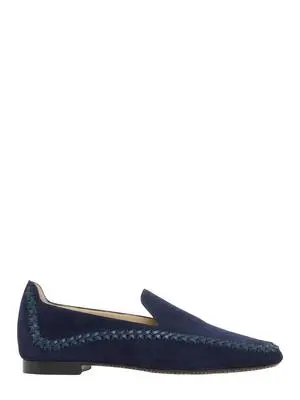 Giorgio Armani Suede Slip-ons With Interweaving - Blue