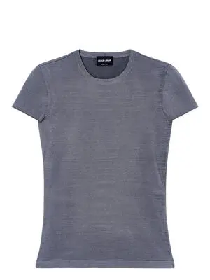 Giorgio Armani Viscose Blend Crew-neck Jumper - Grey