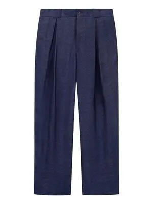 Giorgio Armani Single-pleat Viscose Trousers - Navy_blue