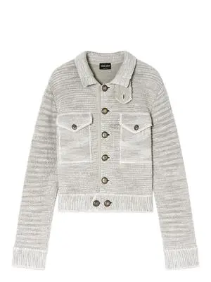 Giorgio Armani Viscose And Linen Knit Blouson - Beige