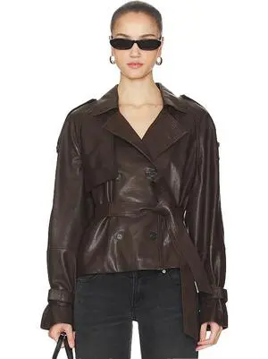 ALLSAINTS Reed Leather Jacket - Bitter Brown