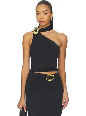 CIN CIN Cosmos Halo One Shoulder Top - Black