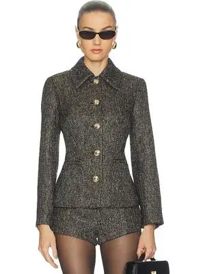 L'academie Rita Textured Tweed Blazer - Black Multi