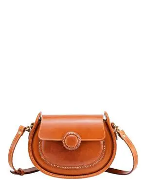 OLD TREND Begonia Genuine Leather Crossbody - Caramel