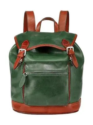 OLD TREND Ficus Leather Backpack Green