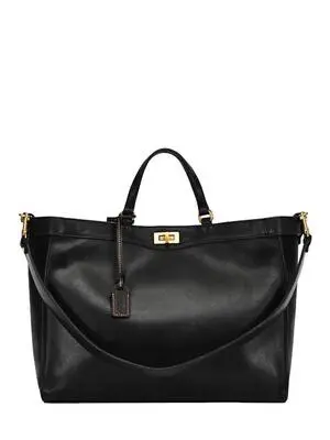 OLD TREND Genuine Leather Travel Tote - Black