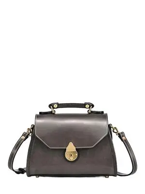 OLD TREND Laurel Leather Satchel Grey