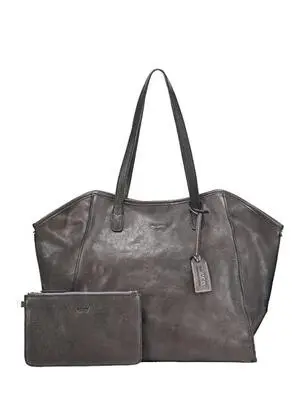OLD TREND IRIS Genuine Leather Tote Grey