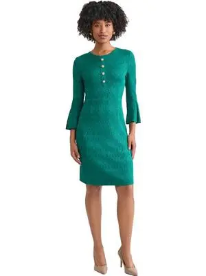 MING WANG Multi-Stitch Sheath Dress