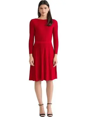 Ming Wang Knit Fit-n-flare Dress - Holiday