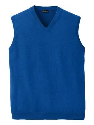 PAUL FREDRICK Supima Cotton V-Neck Vest Blue