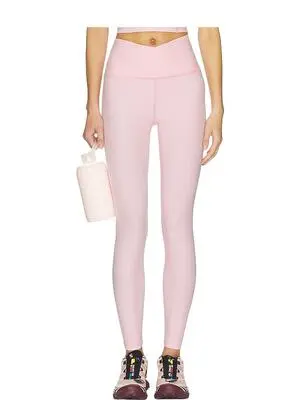 Beyond Yoga Spacedye At Your Leisure High Waisted Midi Legging In Pink - Frosty Pink Heather