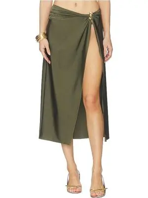 Simkhai Kora Wrap Midi Skirt - Fern
