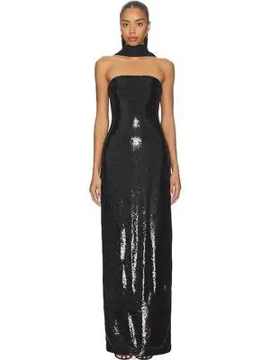 L'academie Veleda Sequin Gown - Black