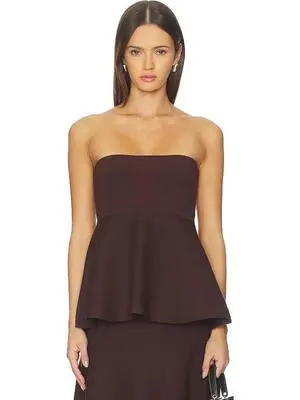 Line & Dot Kingston Knit Peplum Top - Brown