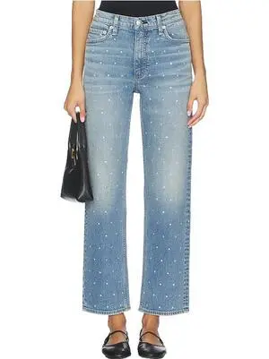 Rag & Bone Harlow Jewel Ankle Straight Jeans - Orian Jewel