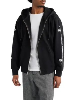 Obey Graphic Zip Hoodie - Black