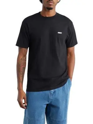Obey Smog City Cotton Graphic T-shirt - Black