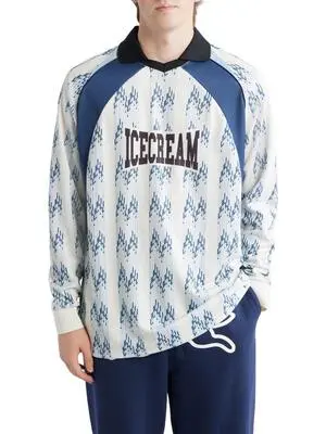 ICECREAM Dropper Long Sleeve Soccer Jersey - Antique White
