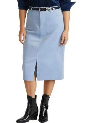 Universal Standard Corduroy Midi Skirt - Washed Rain