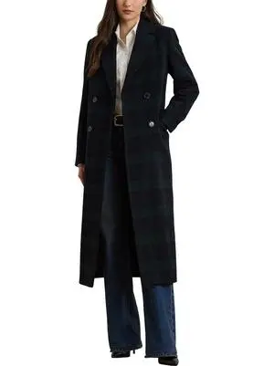 Ralph Lauren Longline Wool Blend Coat - Black Watch