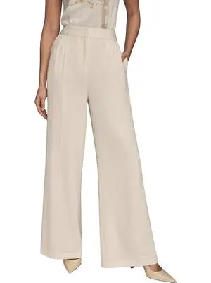 Donna Karan New York Pleated Wide-leg Trousers - Cream