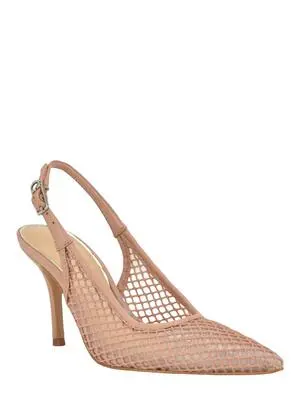 Guess Pointed Toe Slingback Pumps - Light Natural