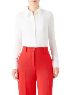 Akris Classic Fitted Button-up Shirt - Cream