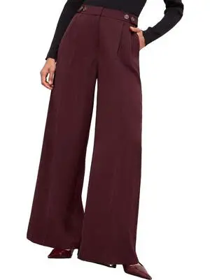 FRIENDS LIKE THESE Pleated Wide Leg Trousers - Red