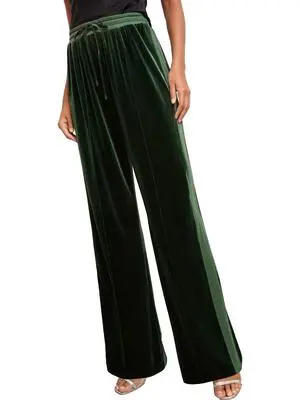 FRIENDS LIKE THESE Velvet Wide Leg Pants - Green
