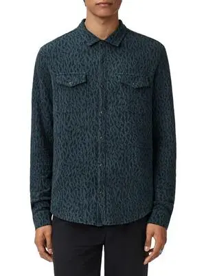 John Varvatos Ramona Long Sleeve Western Snap-up Shirt - Dark Forest