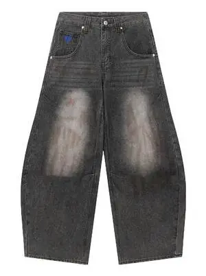 AELFRIC EDEN Dirty-dyed Barrel Jeans - Black