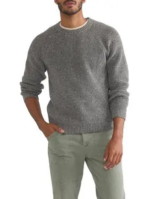 Marine Layer Inverness Cotton-blend Crewneck Sweater - Mid Grey