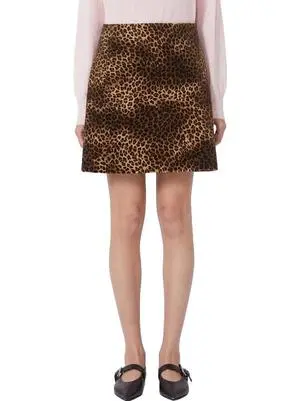 Max Mara Leopard Print Mini Skirt - Camel