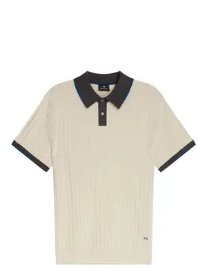 Paul Smith Tipped Organic Cotton Polo Sweater - Parchment