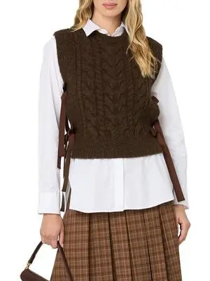 Astr The Label Cortney Sweater Vest - Brown