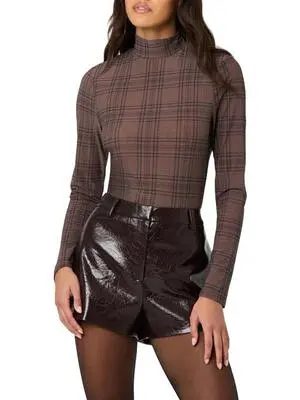 Astr The Label Lida Long Sleeve Top - Brown Plaid
