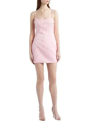 DELFI COLLECTIVE Diane Crystal-embellished Cocktail Mini Dress - Petal Pink