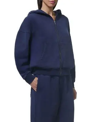 AFRM Oren Cotton Zip Hoodie - Black Iris