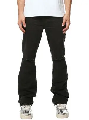 PURPLE BRAND Lancer Ripped Knee Bootcut Jeans - Black