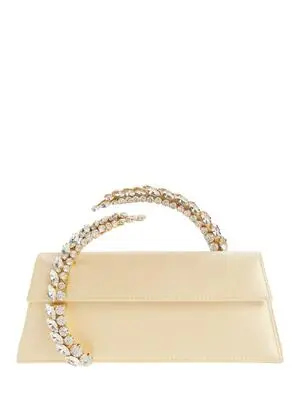 L’ALINGI Karma Crystal Handle Satin Clutch - Butter Yellow
